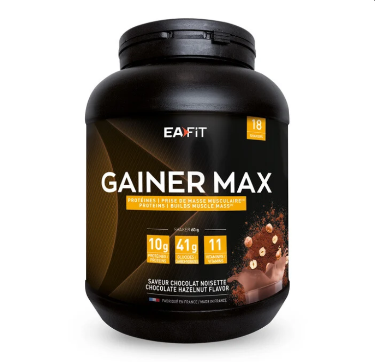 Préparation pour boisson hyperprotéiné Gainer Max chocolat noisette pot ...